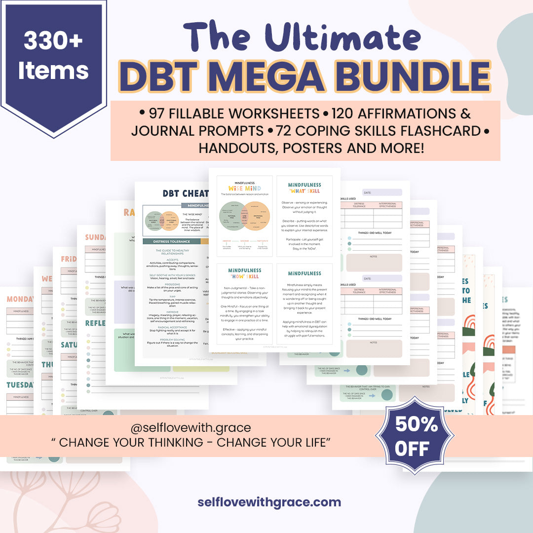 DBT Mega Bundle, DBT Skills, DBT Workbook, Therapy Worksheet, Therapy ...